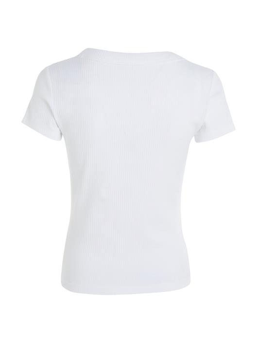 Tommy Jeans Damen T Shirt TJW SLIM BADGE RIB TEE SS black bequem online kaufen bei Tara M